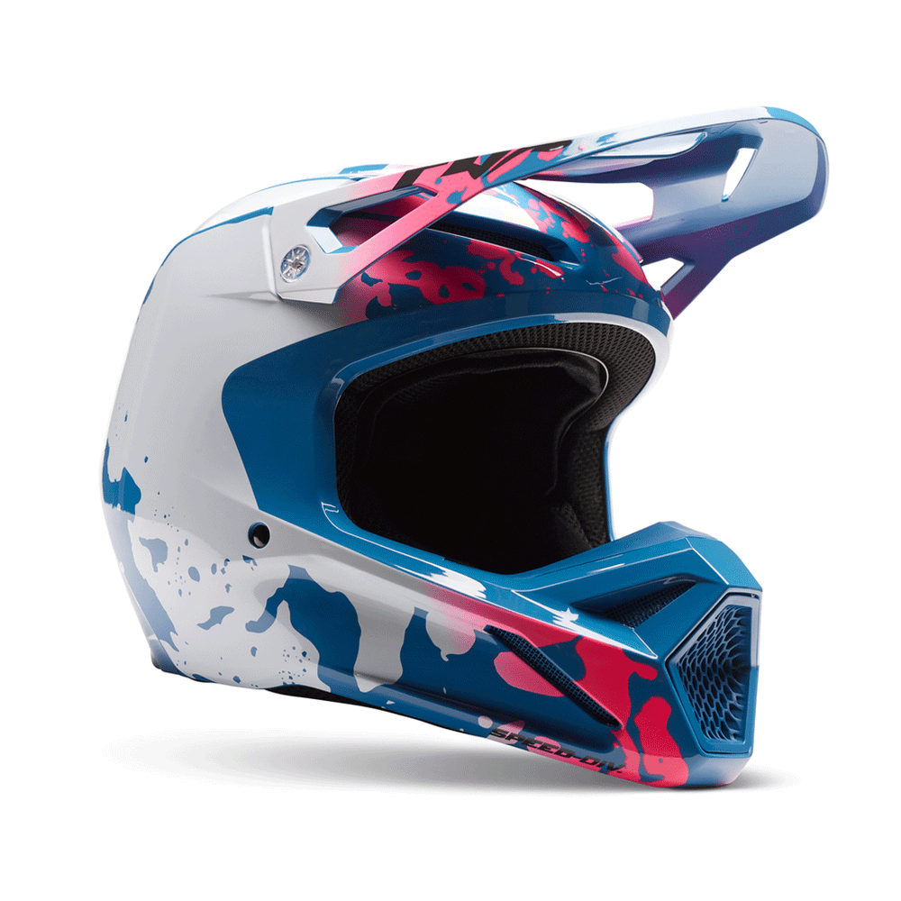 Fox - Youth V1 Morphic Blueberry/Black/White Helmet – AMA Warehouse
