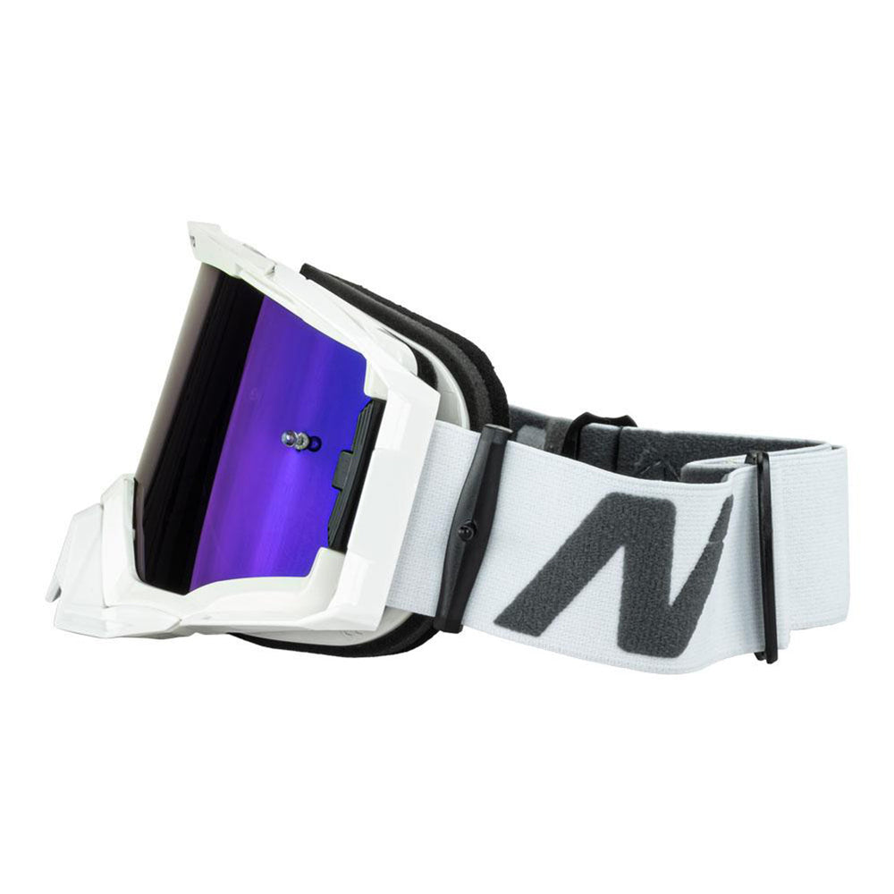 Nitro - NV-150 White/Blue MX Goggles – AMA Warehouse